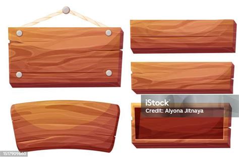 나무 판자 프레임 게임 Ui 자산 질감 보드 흰색 배경에 분리된 만화 스타일의 버튼을 설정합니다 마사지 장식용 프레임 게임 Ui