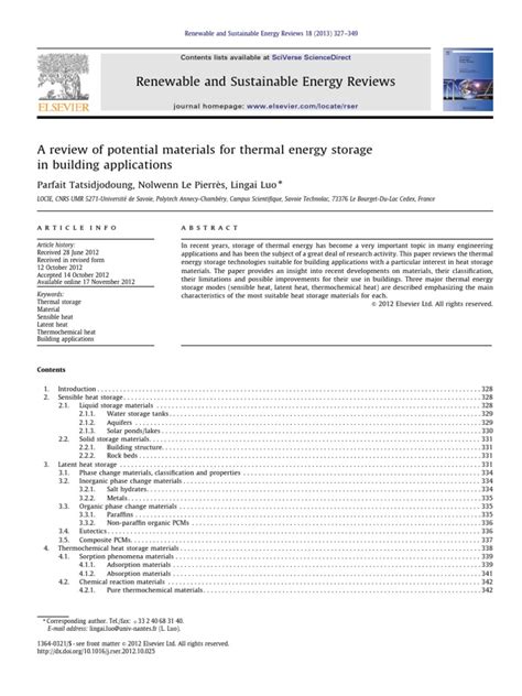 a review of potential materials for thermal energy storage in building applications pdf