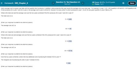 Solved Homework HW Chapter 6 Question 13 Text Question 4 3 Chegg Com