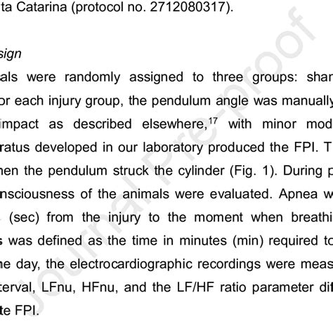 Illustration Of The Fluid Percussion Injury Model And Experimental