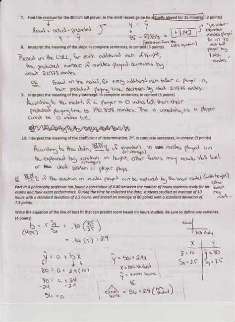 Ap Statistics Correlation Regression Prediction Worksheets