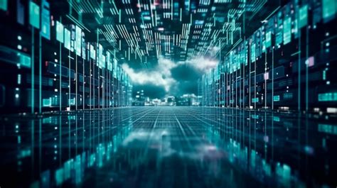 Premium Photo Cloud Computing For Digital Storage And Transfer Big Data On Internetfuturistic