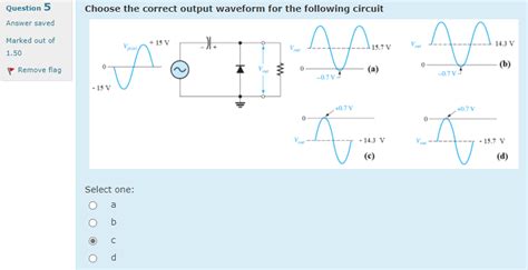 Solved Choose The Correct Output Waveform For The Following Chegg