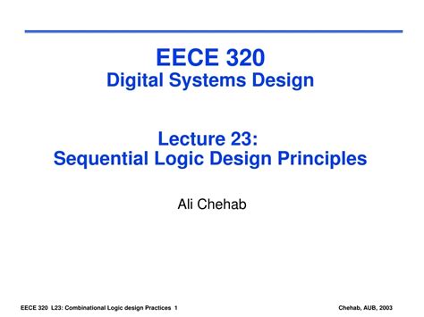 Ppt Eece 320 Digital Systems Design Lecture 23 Sequential Logic Design Principles Powerpoint