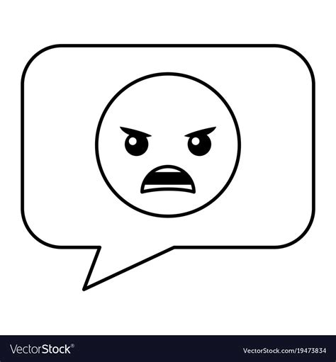 Speech Bubble With Angry Emoji Royalty Free Vector Image