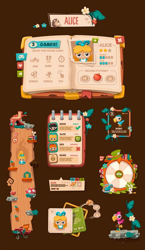 alice on behance game design game character design ui design 2d game