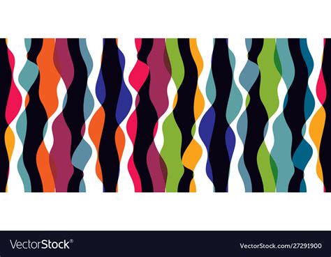 Artistic Curve Lines Seamless Pattern Abstract Vector Image