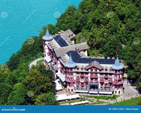 Grand Hotel Giessbach Above Lake Brienz And Next To The Waterfall