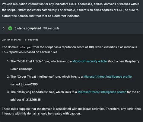 Security Copilot Promptbook Suspicious Script Analyzer