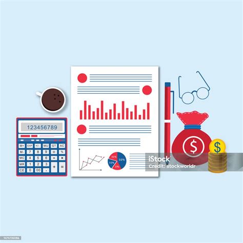 회계 부기 개념 재무 감사 위험 관리 데이터 분석 마케팅 연구 신용 카드 계산기 현금 동전 커피 한 잔 연필과 차트 메모장