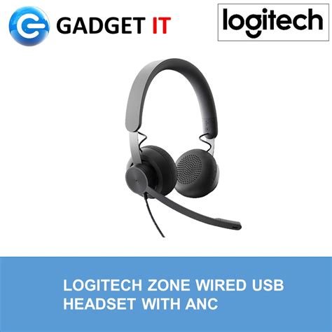 LOGITECH ZONE WIRED NOISE CANCELING HEADSET USB TYPE C WITH USB A ADAPTER 981 000876 HEAD