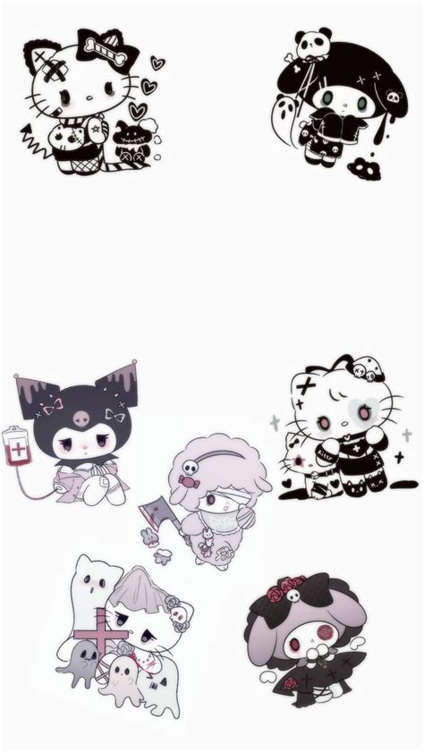 Sanrio Kuromi Wallpapers Icon Pack Hello Kitty Theme Halloween Sanrio Wallpaper Hello Kitty
