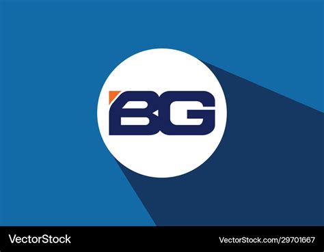 B G Initial Letter Logo Design Creative Modern Vector Image