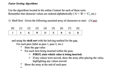 Solved Faster Sorting Algorithms Use The Algorithms Located Chegg Com
