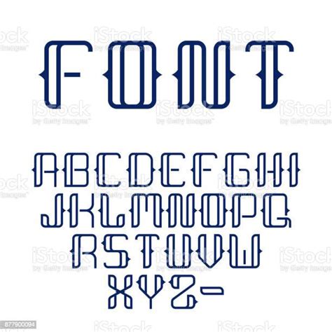 현대 기하학적 벡터 추상 아름 다운 글꼴 컬렉션 선 스타일에 투 윈으로 설정된 전체 알파벳을 0명에 대한 스톡 벡터 아트 및