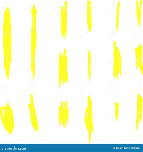 Highlighter Line Yellow Marker Strokes Lines Vector Yellow Watercolor