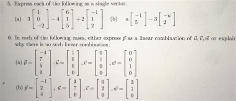 Solved Express Each Of The Following As A Single Vector Chegg Com