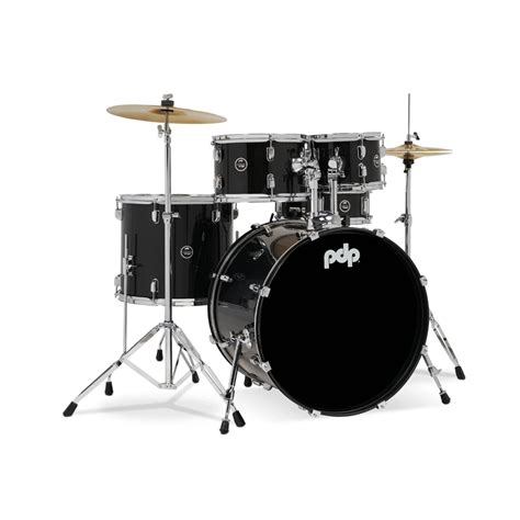 Pdp Center Stage 5 Piece Complete Drum Set With Cymbals Iridescent Black Sparkle Total Music