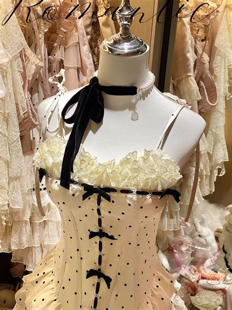 Paris Holiday Vintage Polka Dot Corset Set Heart Of Doll