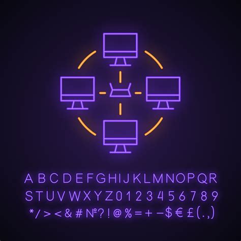 Local Area Network Neon Light Icon Esports Community Lan Computer Network Interconnections
