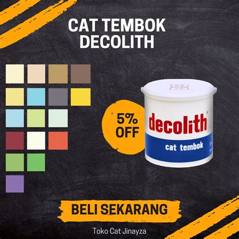 Jual CAT TEMBOK DECOLITH 5 KG 13 Warna Shopee Indonesia