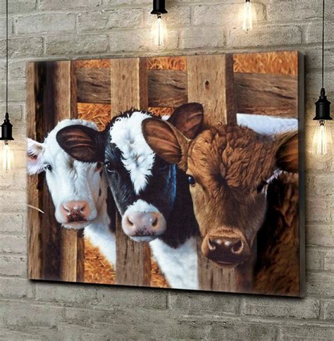 Gorgeous Cows Canvas Wall Art Farmhouse Wall Decor Visual Art