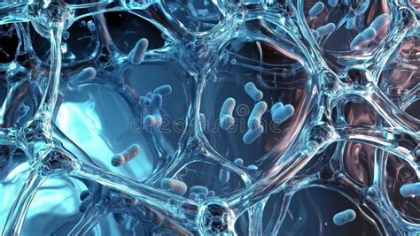 Microscopic View Of Biological Structures And Shapes Generative Ai