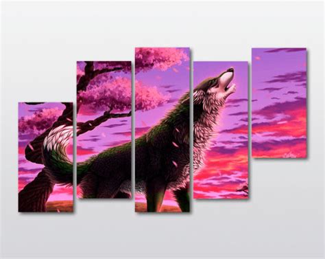 Картина Вовк аніме купити модульну картину