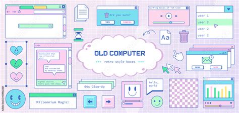 Retro Y K Digital Interface Old Computer Desktop Design With Pastel Aesthetic S Computer