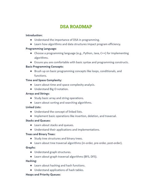 dsa skill complete roadmap pdf algorithms and data structures computer programming