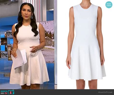 Wornontv Morgans White Dot Texture Dress On Nbc News Daily Morgan Radford Clothes And