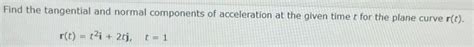 Solved Find The Tangential And Normal Components Of Chegg