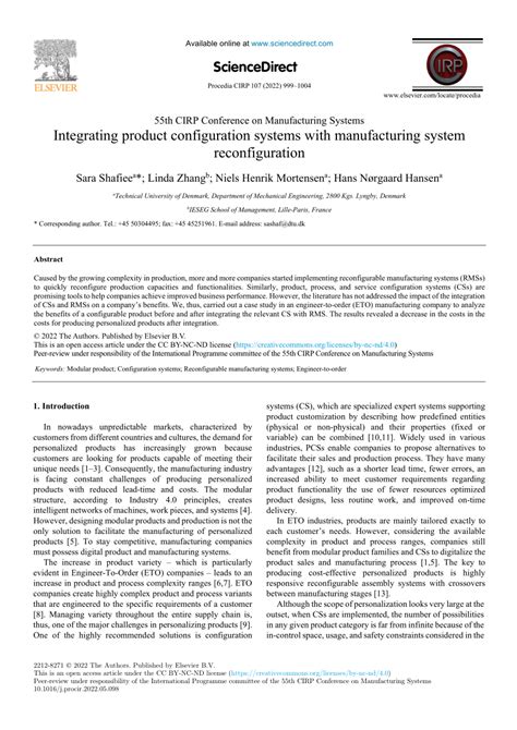 Pdf Integrating Product Configuration Systems With Manufacturing System Reconfiguration