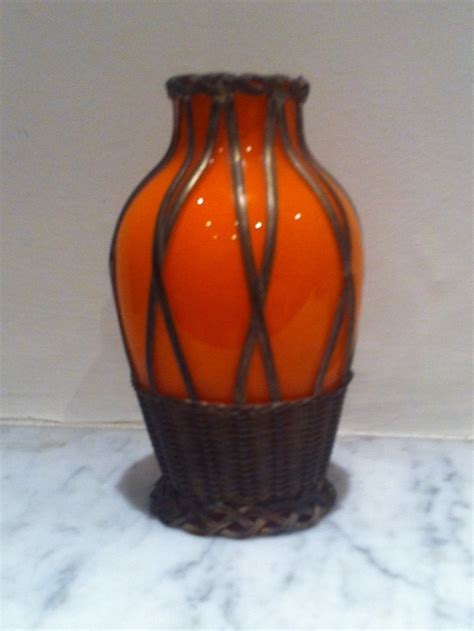Metal Cased Czech Orange Tango Vase Information Or Links Welcome