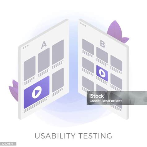 Kegunaan Menguji Konsep Ikon Vektor Datar Prototipe Dua Antarmuka