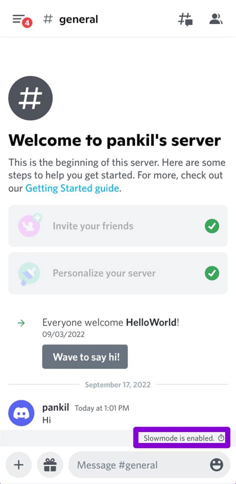 how to enable or disable slow mode on discord guiding tech