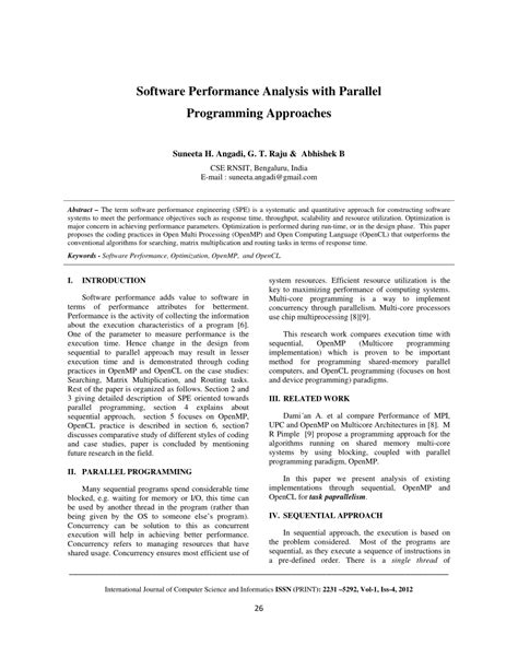 Pdf Software Performance Analysis With Parallel Programming Approaches