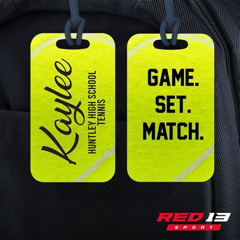 Personalized Tennis Bag Tag Tennis Bag Tag Team Bag Tags Custom Sports Luggage Tags Tennis
