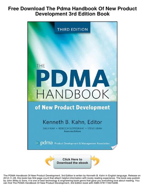 free download the pdma handbook of new product development 3rd edition