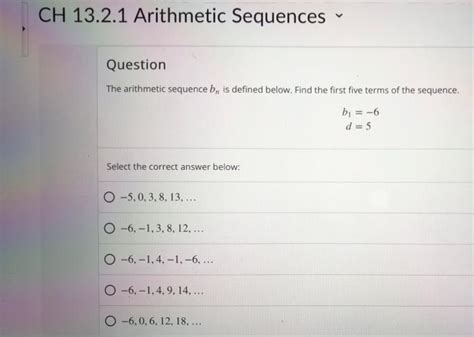 Solved The Arithmetic Sequence Bn Is Defined Below Find The
