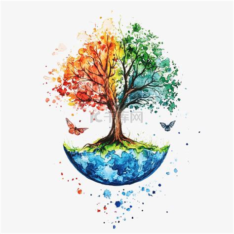 通过这幅独特的水彩画来宣传环保意识素材图片免费下载 千库网
