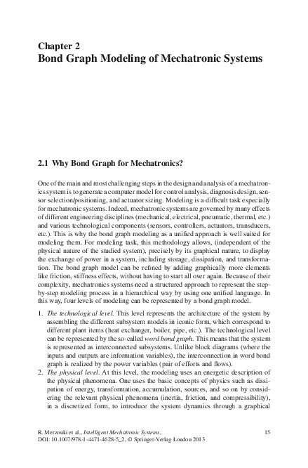 Pdf Bond Graph Modeling Of Mechatronic Systems