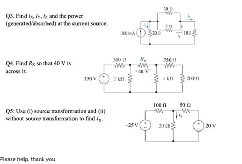 Solved 30 12 W Q3 Find Ix Iy Iz And The Power Chegg Com