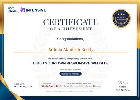Akhilesh Reddy Patlolla On Linkedin Webdevelopment Responsivedesign Learningjourney Nxtwave