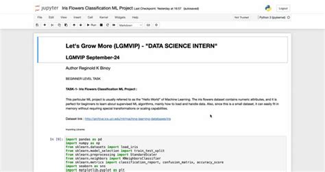 reginold k binoy on linkedin lgmvip letsgrowmore machinelearning