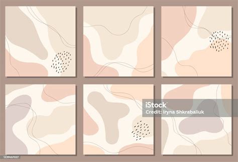 트렌디 한 현대 콜라주 스타일의 최소한의 추상적 인 유기 모양 구성으로 소셜 미디어 게시물 템플릿의 아름다운 여성 세트 0명에