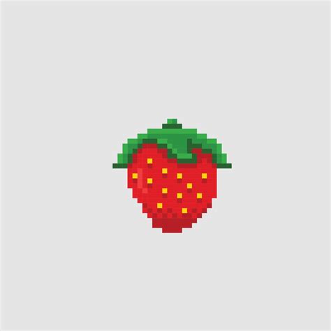 Strawberry In Pixel Art Style 22909438 Vector Art At Vecteezy