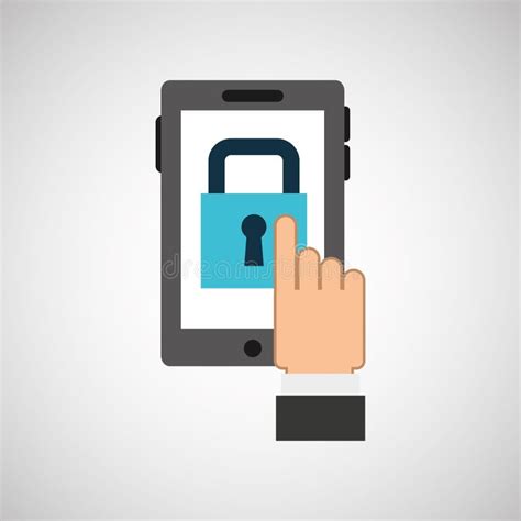 Hand Hold Icon Padlock Password Design Flat Isolated Stock Illustration