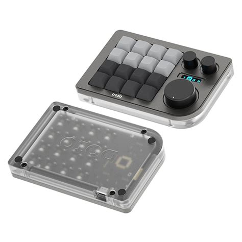 doio kb16 01 macro keyboard 16 keys 3 knob macro pad whatgeek