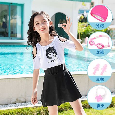 ชุดว่ายน้ำเด็กสำหรับเด็กหญิงและนักเรียนชั้นประถมเด็กโตเด็กและเด็กหญิงชุดว่ายน้ำอ